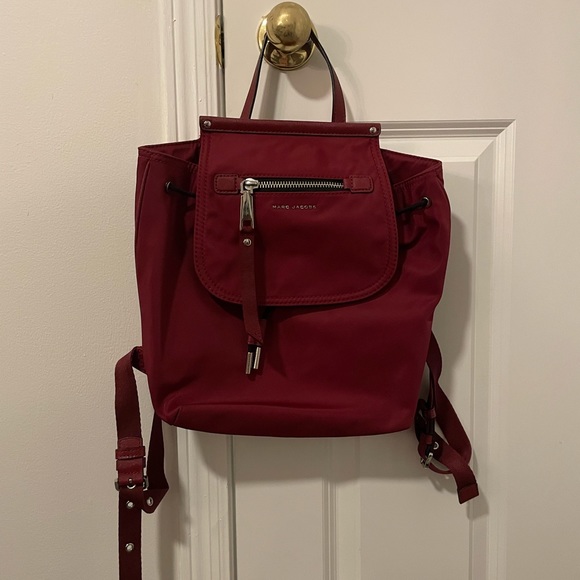 Marc Jacobs | Bags | Marc Jacobs Vintage Canvasleather Backpack Red ...